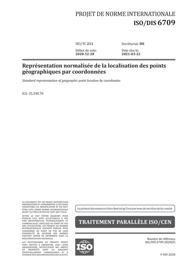 ISO/DIS 6709 - Standard representation of geographic point location by ...