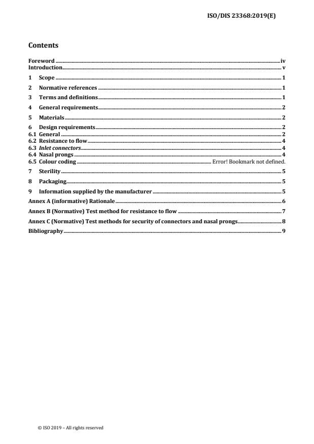 ISO/DIS 23368 - Anaesthetic and respiratory equipment -- Low flow nasal cannulae for oxygen therapy