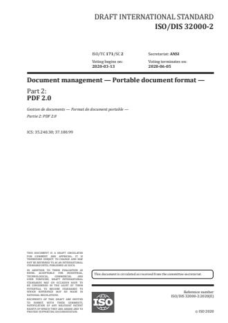 ISO 32000-2:2020 - Document management -- Portable document format