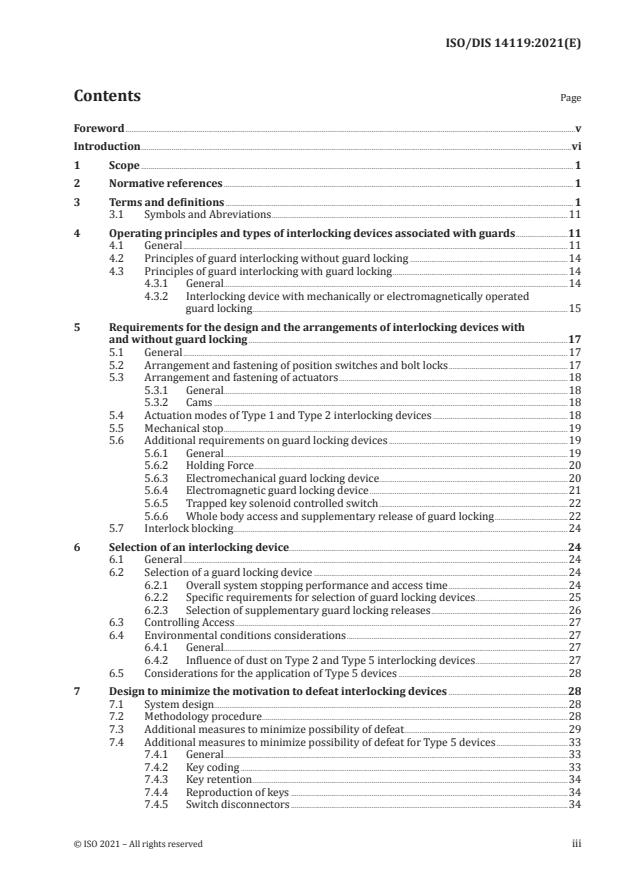 ISO/DIS 14119 - Safety of machinery -- Interlocking devices associated ...