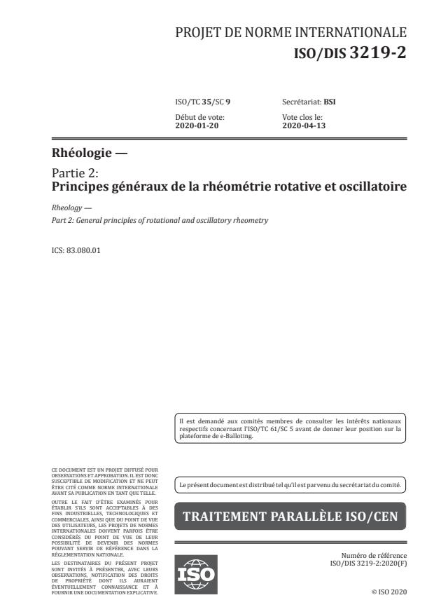 ISO/DIS 3219-2 - Rheology