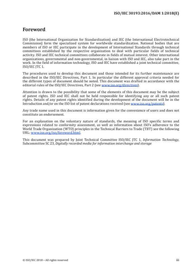 ISO/IEC 30193:2016/DAmd 1 - ISO/IEC 30193:2016/DAmd 1