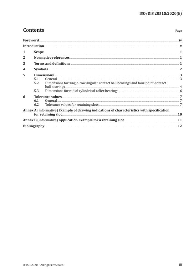 ISO/DIS 20515 - Rolling bearings -- Radial bearings, retaining slots ...