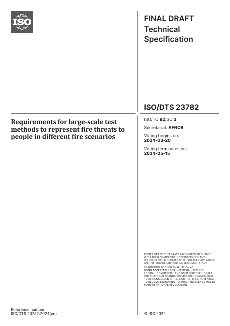 ISO/DTS 23782 - Requirements for large-scale test methods to represent ...