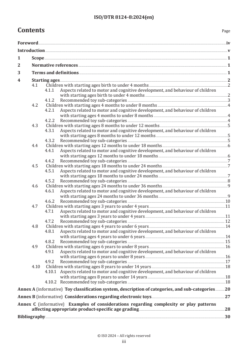 ISO/TR 8124-8 - Safety of toys — Part 8: Age determination — First age grade for the appropriate