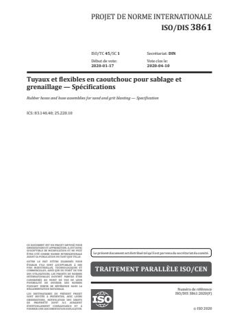 ISO/DIS 3861 - Rubber hoses and hose assemblies for sand and grit blasting -- Specification