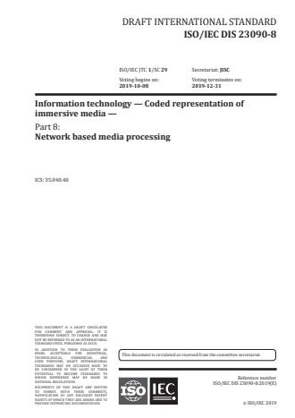 ISO/IEC DIS 23090-8 - Information technology -- Coded representation of immersive media