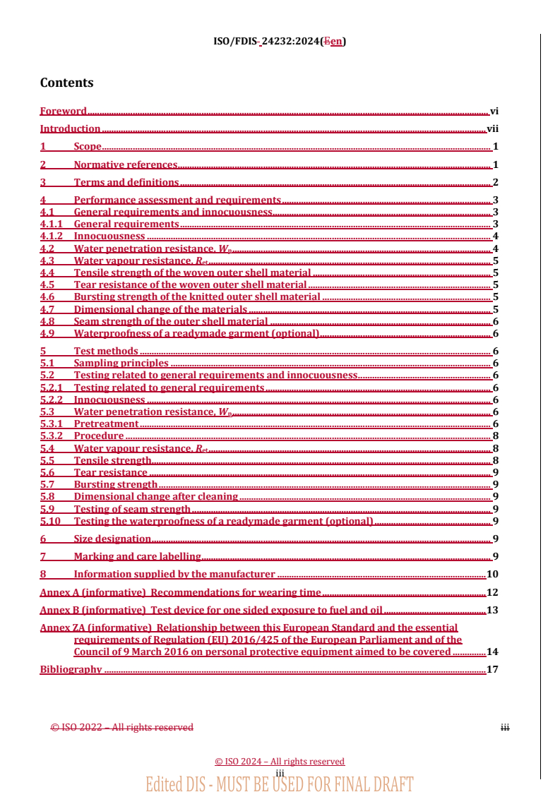 ISO/FDIS 24232 - Protective clothing — Protection against rain