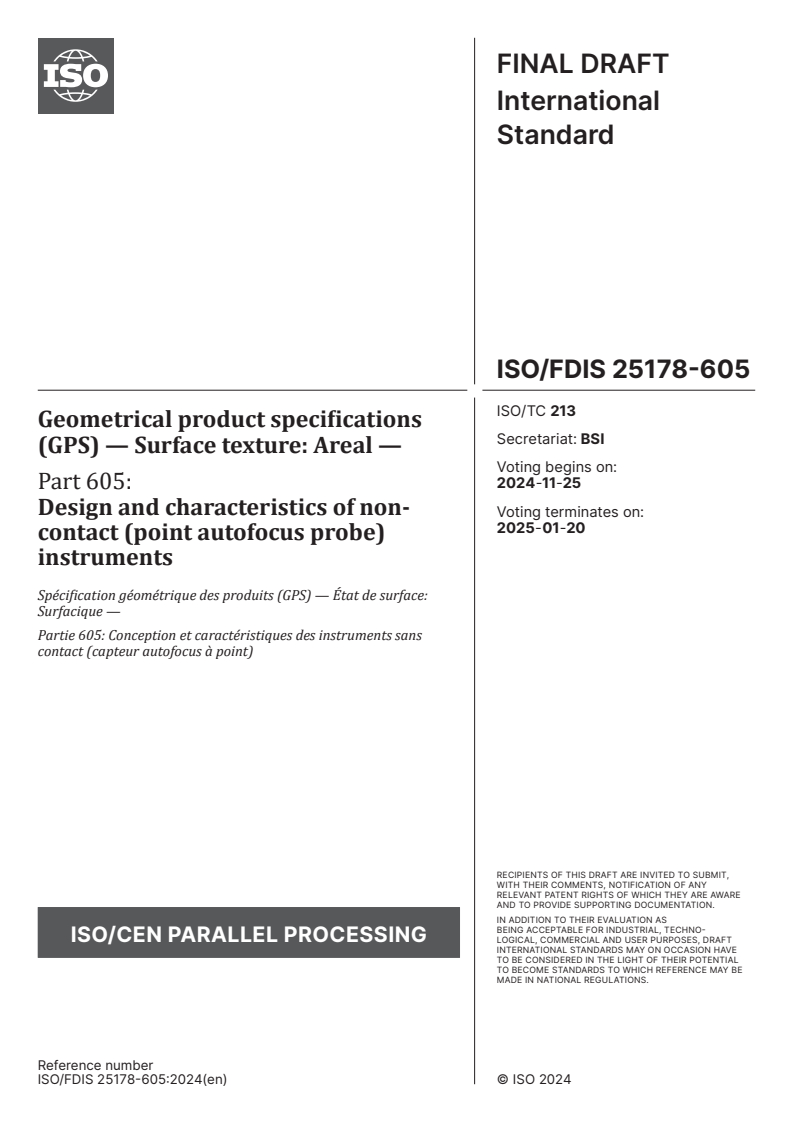 ISO 25178-605 - Geometrical product specifications (GPS) — Surface texture: Areal — Part 605: Design