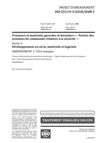 ISO 25119-3:2018/DAmd 1 - 1