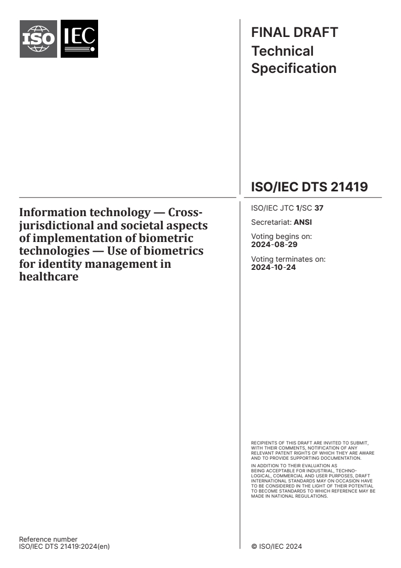 ISO/IEC DTS 21419 - Information technology — Cross-jurisdictional and societal aspects of