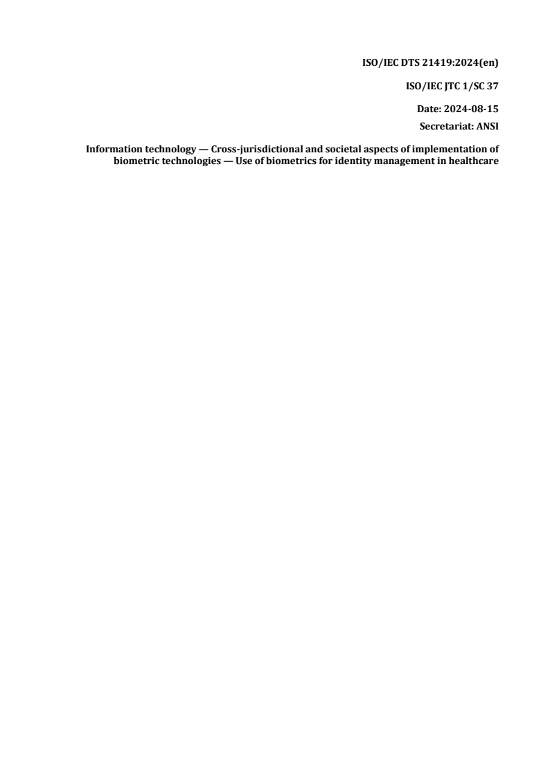 ISO/IEC DTS 21419 - Information technology — Cross-jurisdictional and societal aspects of