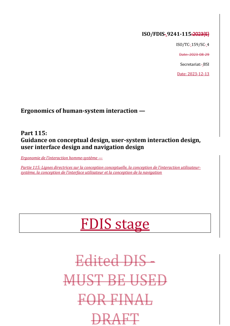 ISO/FDIS 9241-115 - Ergonomics of human-system interaction — Part 115: Guidance on conceptual