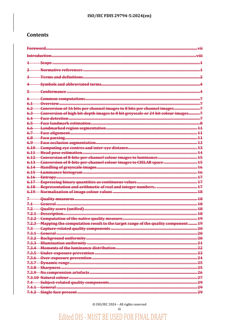 ISO/IEC 29794-5 - Information technology — Biometric sample quality — Part 5: Face image data