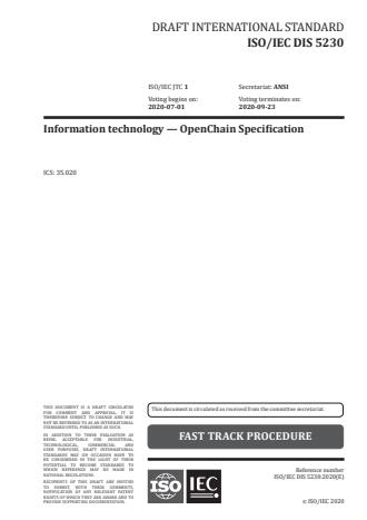 ISO/IEC DIS 5230 - Information technology -- OpenChain Specification