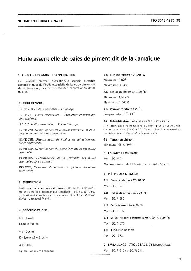 ISO 3043:1975 - Oil of pimento berry