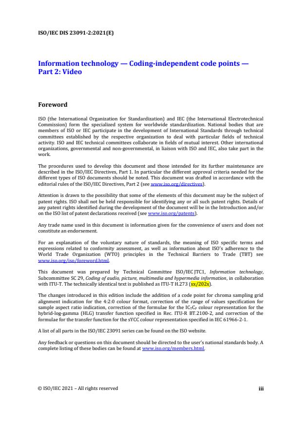 ISO/IEC DIS 23091-2 - Information technology -- Coding-independent code points