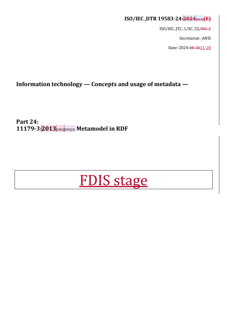 ISO/IEC DTR 19583-24 - Information technology — Concepts and usage of metadata — Part 24: