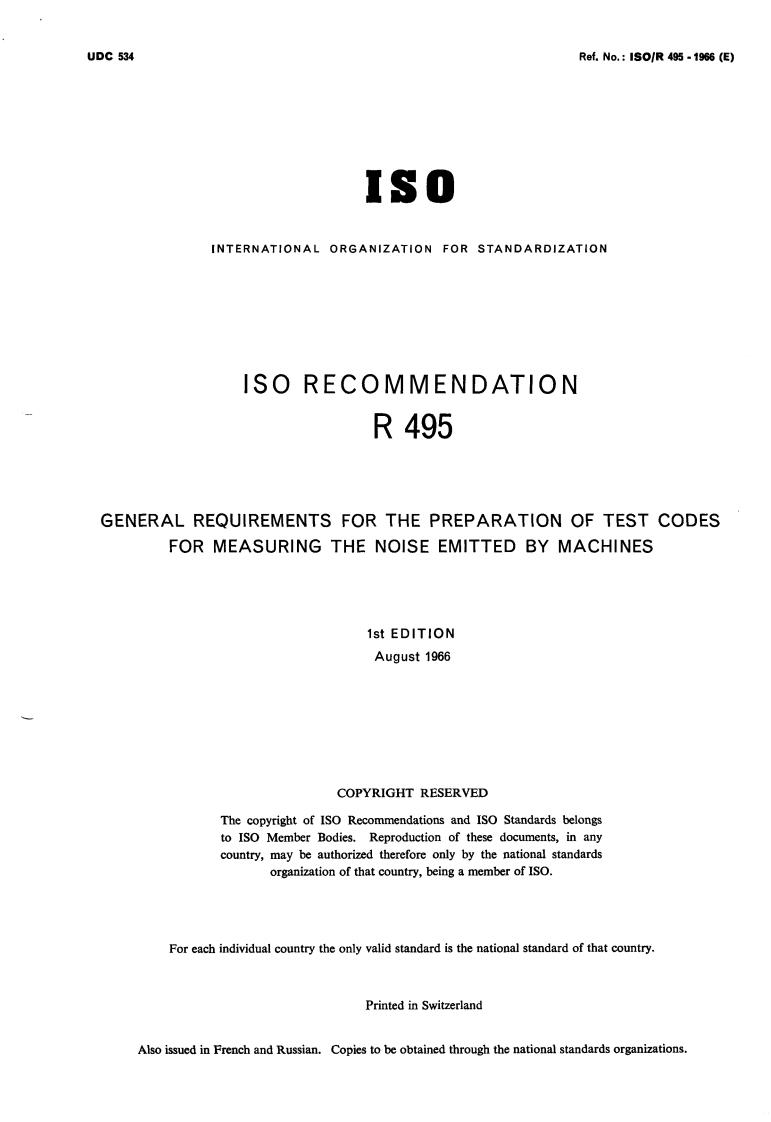 ISO/R 495:1966 - Title missing - Legacy paper document