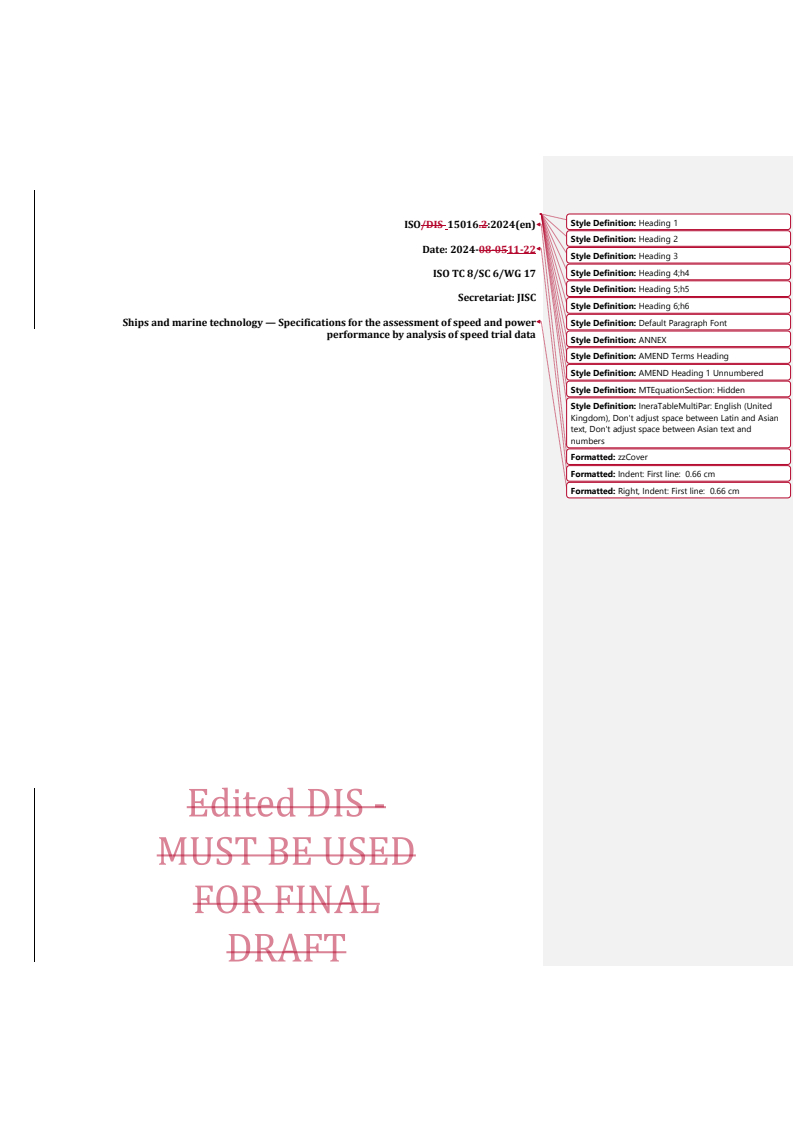 ISO 15016 - Ships and marine technology — Specifications for the assessment of speed and power