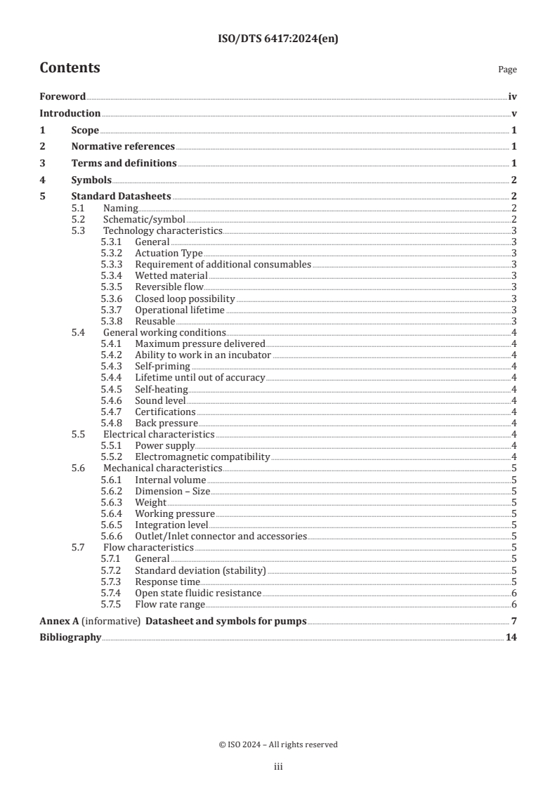 ISO/TS 6417 - Microfluidic pumps — Symbols and performance communication