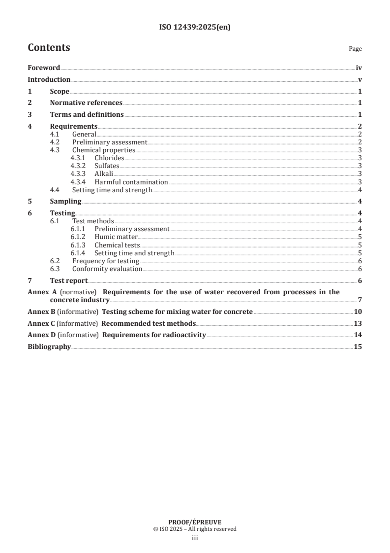 ISO/PRF 12439 - Mixing water for concrete