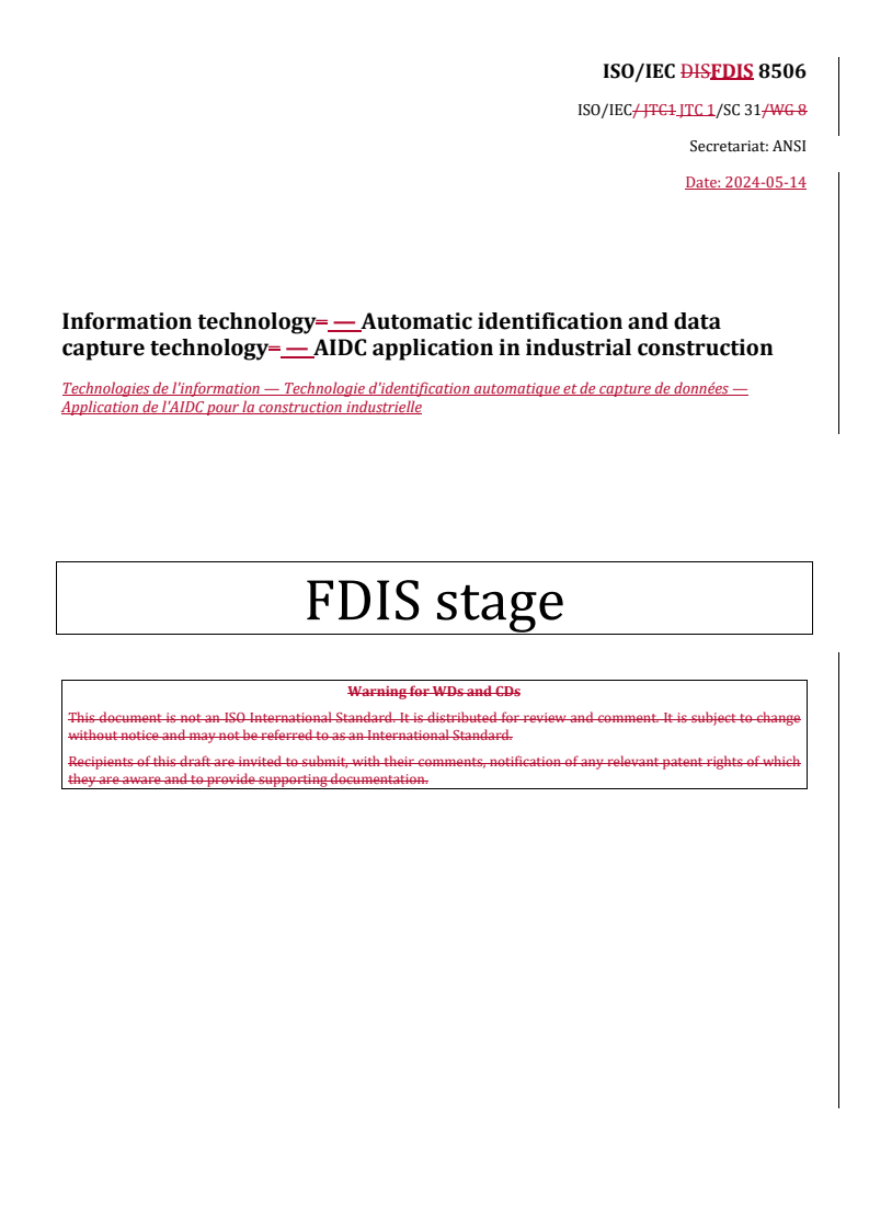 ISO/IEC 8506 - Information technology — Automatic identification and ...
