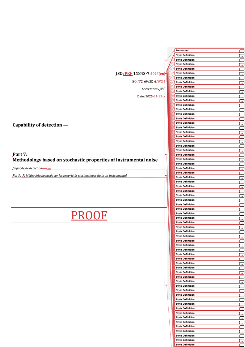 ISO/PRF 11843-7 - Capability of detection — Part 7: Methodology based on stochastic properties of