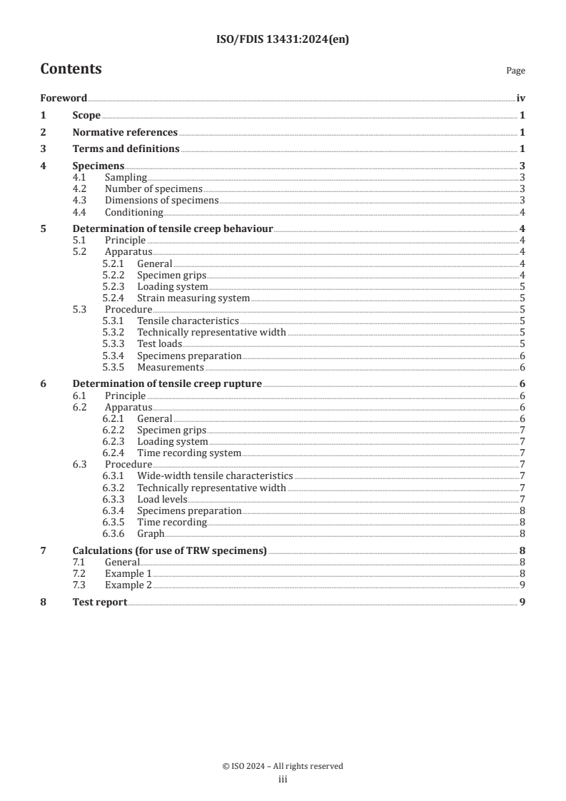 ISO 13431 - Geotextiles and geotextile-related products — Determination of tensile creep and creep