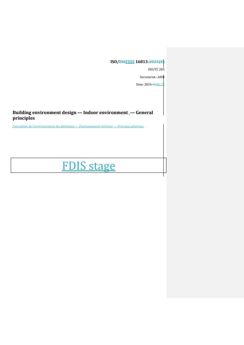 ISO 16813 - Building environment design — Indoor environment — General principles
