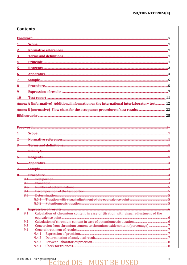 ISO/PRF 6331 - Chromium ores and concentrates — Determination of ...