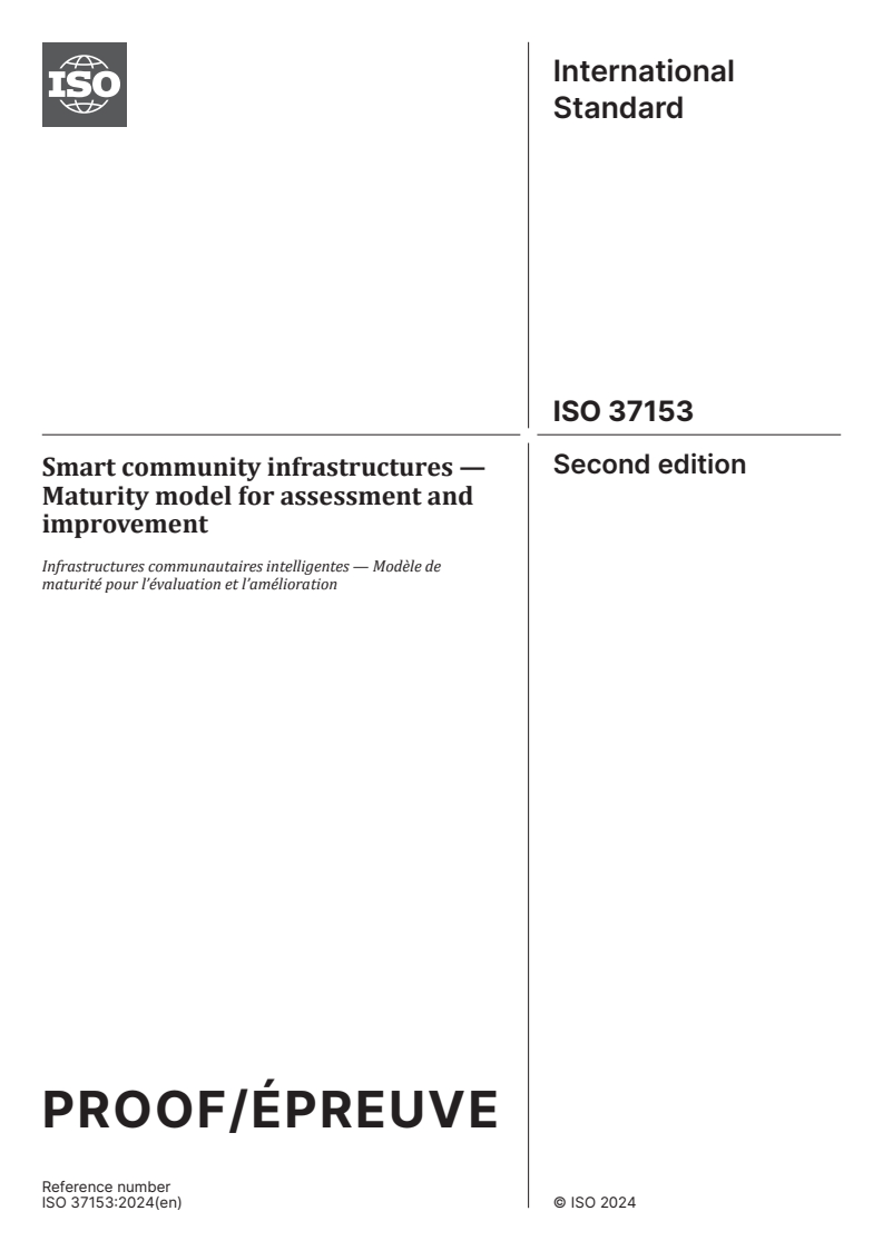 ISO/PRF 37153 - Smart community infrastructures — Maturity model for assessment and improvement