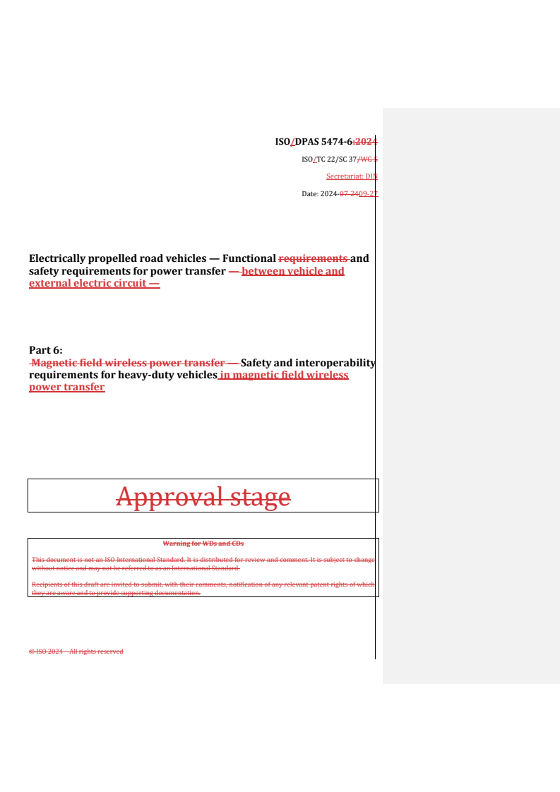 ISO/PAS 5474-6 - Electrically propelled road vehicles — Functional and ...