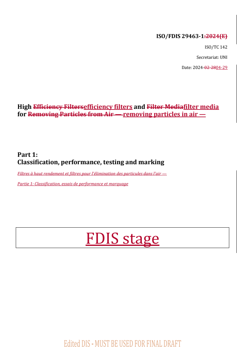 ISO/FDIS 29463-1 - High efficiency filters and filter media for ...