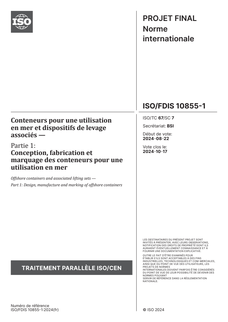 ISO 10855-1 - Offshore containers and associated lifting sets — Part 1 ...