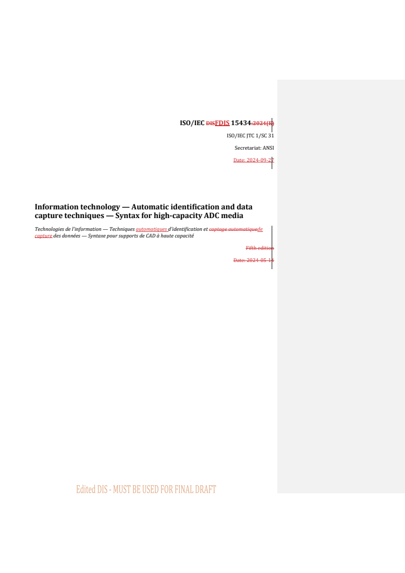 ISO/IEC 15434 - Information technology — Automatic identification and data capture techniques
