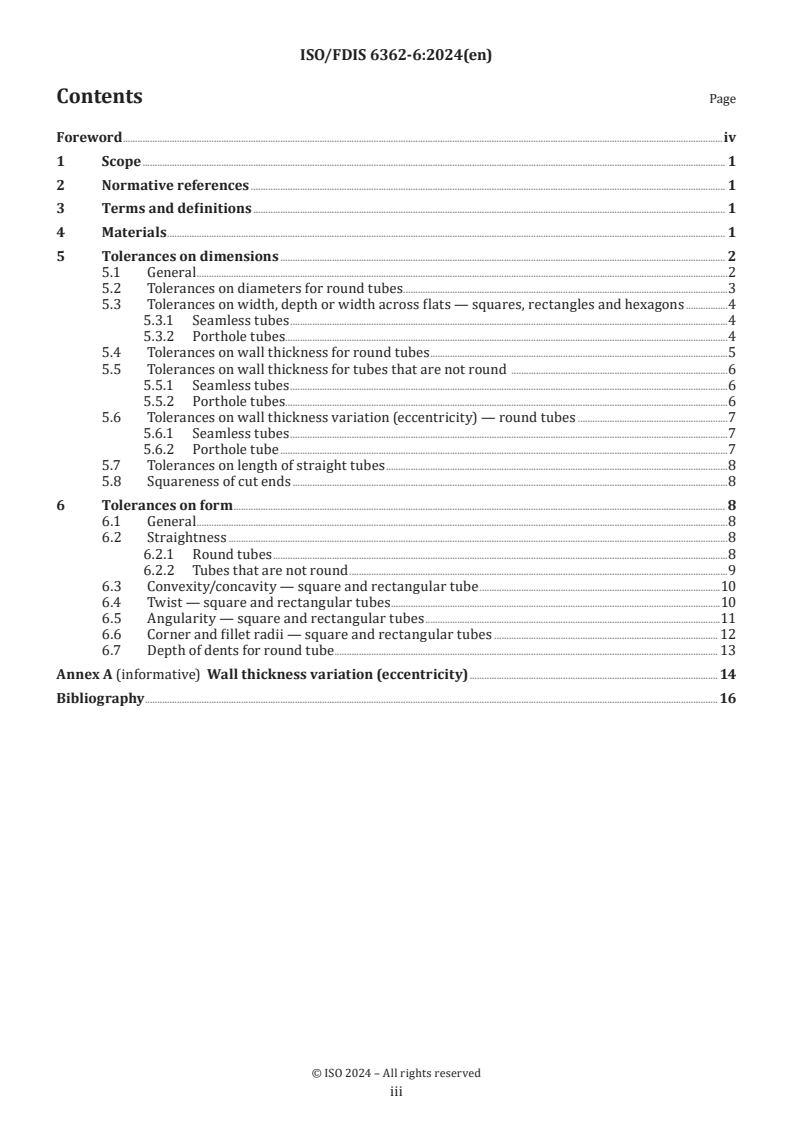 ISO/FDIS 6362-6 - Wrought aluminium and aluminium alloys — Extruded rods/bars, tubes and profiles