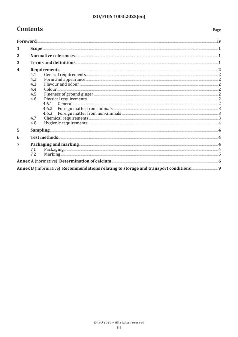 ISO 1003 - Spices and condiments — Whole/pieces and ground dried ginger (Zingiber officinale Roscoe)