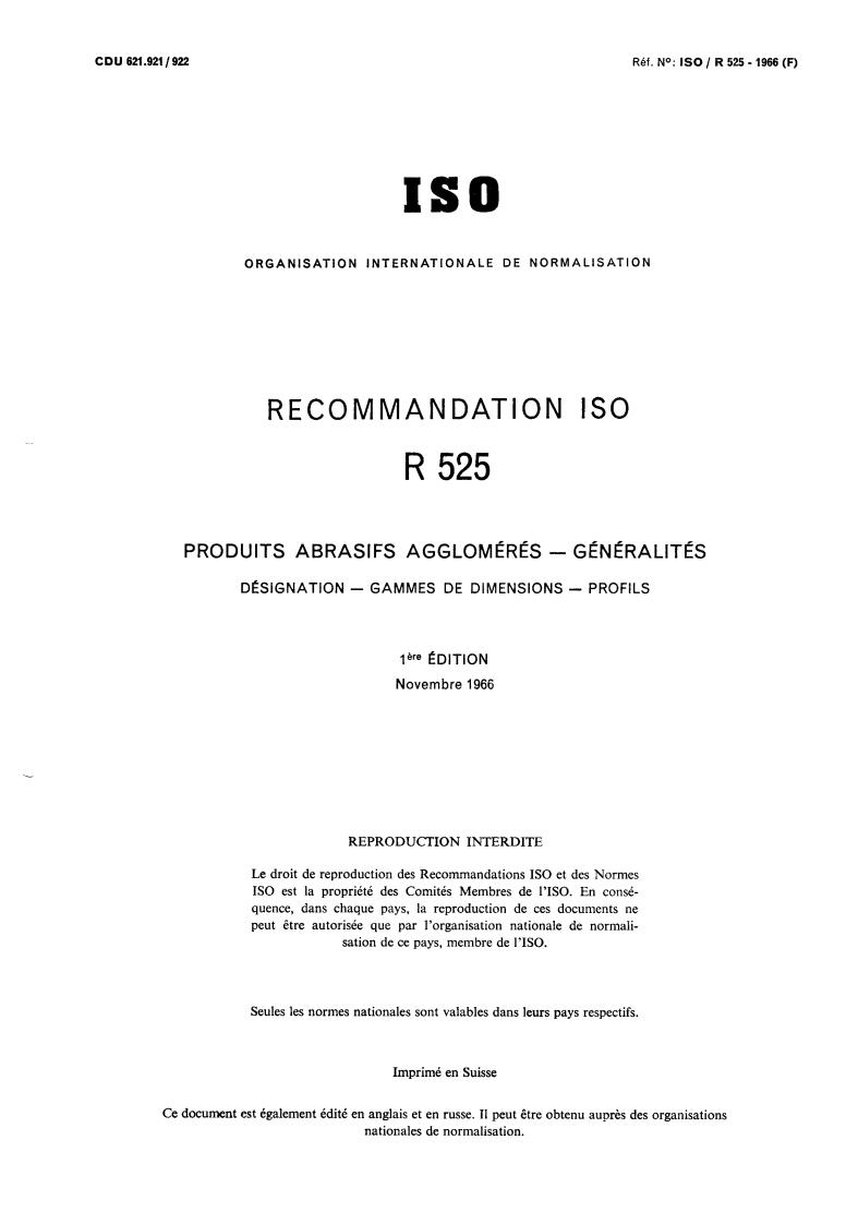 ISO/R 525:1966 - Title missing - Legacy paper document