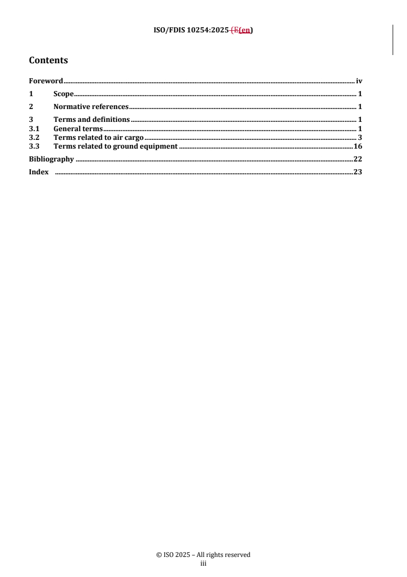 ISO 10254 - Air cargo and ground equipment — Vocabulary