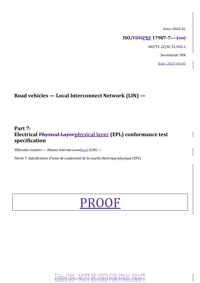 ISO 17987-7 - Road vehicles — Local Interconnect Network (LIN) — Part 7: Electrical physical layer