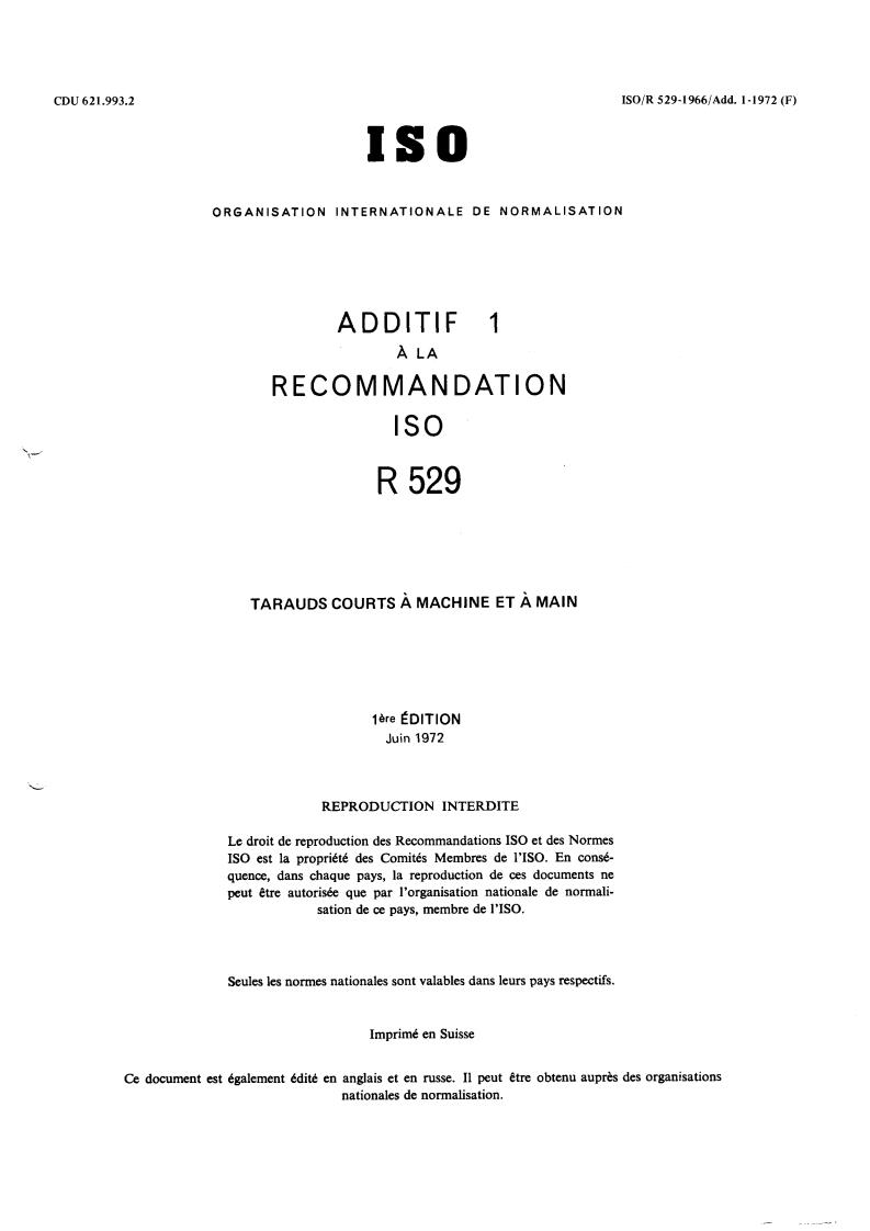 ISO/R 529:1966/Add 1 - Title missing - Legacy paper document