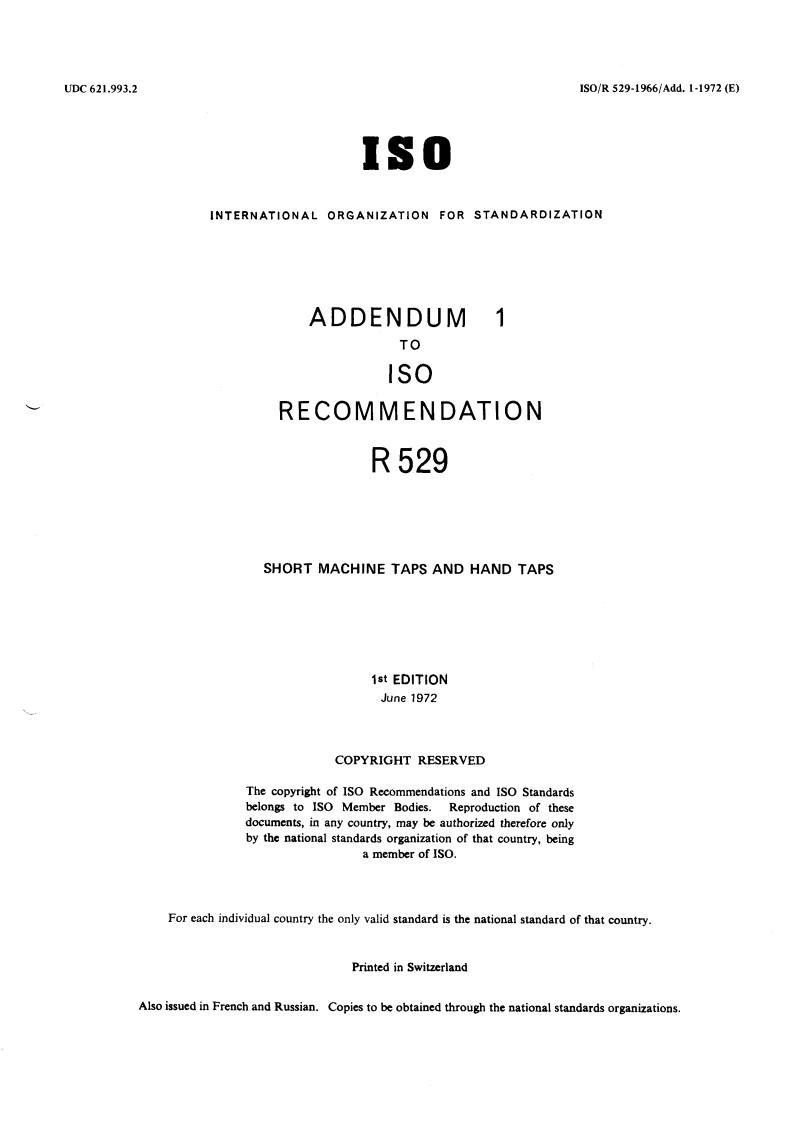 ISO/R 529:1966/Add 1 - Title missing - Legacy paper document