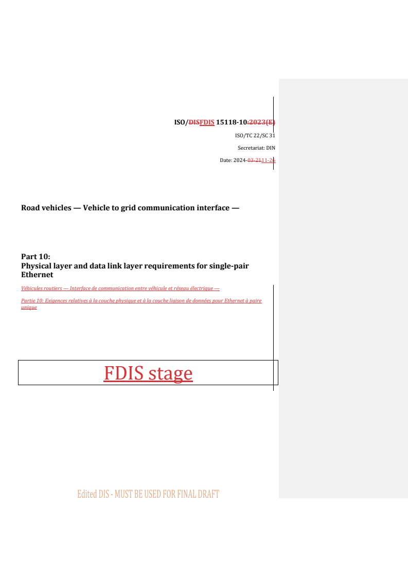 ISO 15118-10 - Road vehicles — Vehicle to grid communication interface — Part 10: Physical layer and