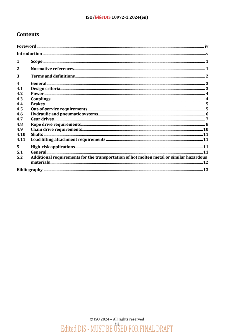 ISO 10972-1 - Cranes — Requirements for mechanisms — Part 1: General