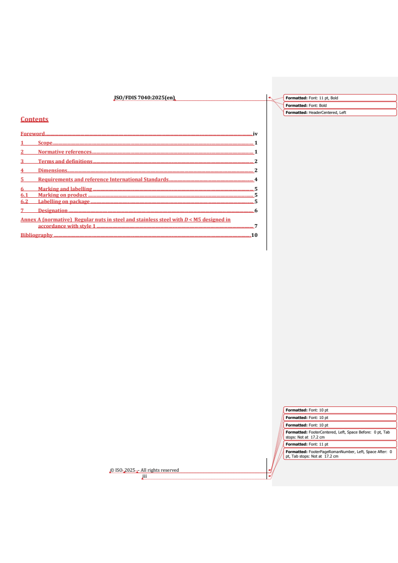 ISO/FDIS 7040 - Fasteners — Prevailing torque hexagon nuts — Regular nuts (with non-metallic insert)