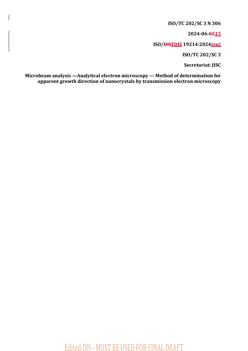 ISO 19214 - Microbeam analysis — Analytical electron microscopy — Method of determination for