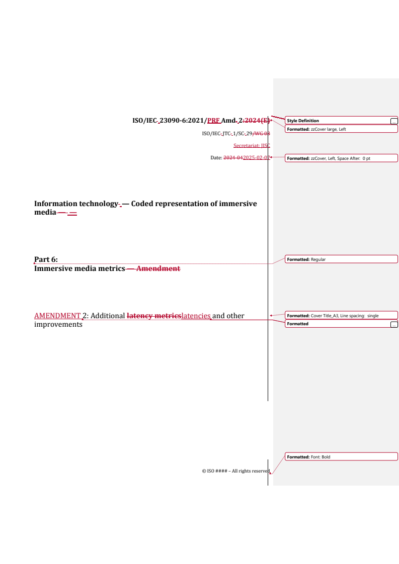 ISO/IEC 23090-6:2021/PRF Amd 2 - Information technology — Coded representation of immersive media