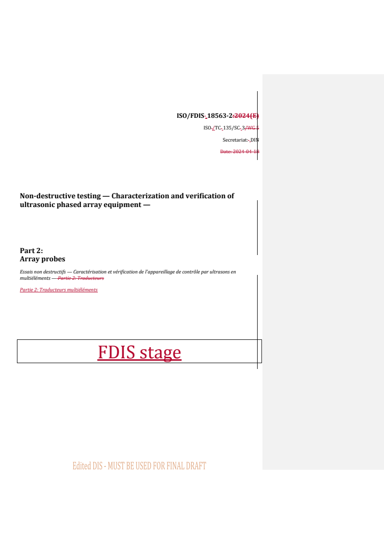 ISO/FDIS 18563-2 - Non-destructive testing — Characterization and ...