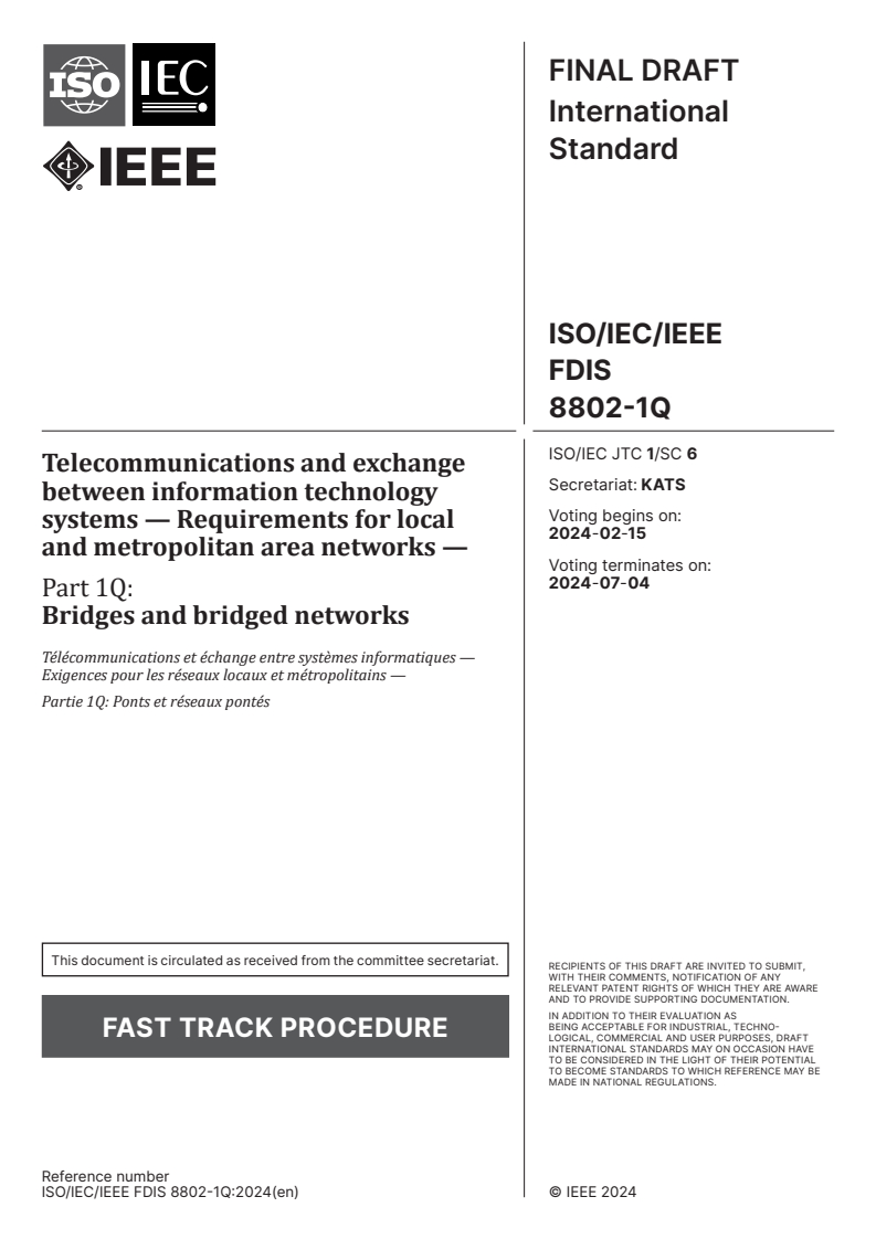 ISO/IEC/IEEE 8802-1Q - Telecommunications and exchange between ...